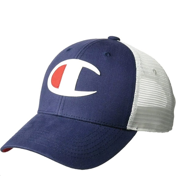 Champion | Accessories | Nwt Champion Twill Mesh Indigo Snapback Hat ...